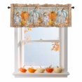 Curtain Valance for Windows, Orange Pumpkin Fall Thanksgiving Kitchen ...