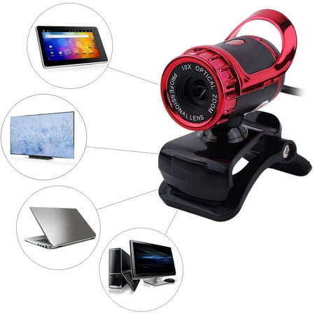 HD Webcam, PC Laptop USB 2.0 Camera, 12M Pixels Clip-on Webcam w/ 360 ...