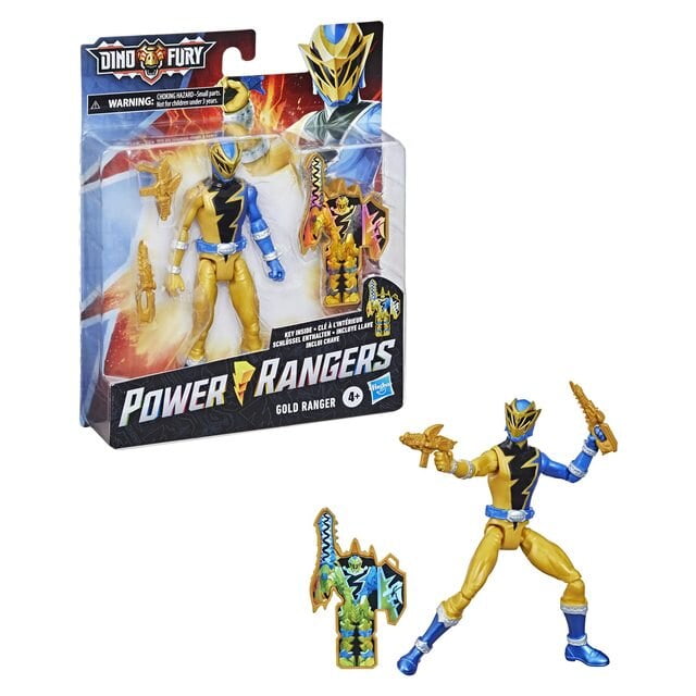 Figuras de acción de Power Rangers, Dino Fury, rojo, dorado, azul, rosa ...