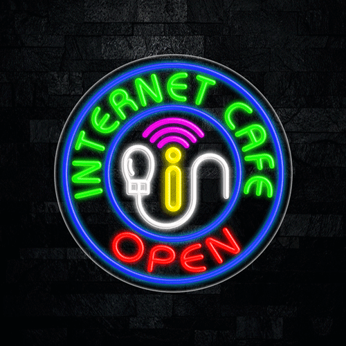 Internet Cafe LED Neon Sign 26"L x 26"H #31823 - Walmart.com