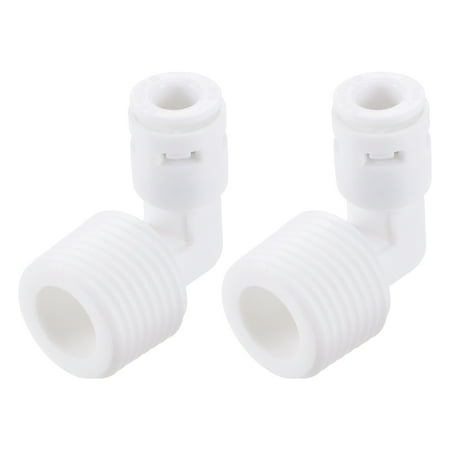 Uxcell G1/2 Male Thread to 1/4" Tube L Type Elbow Connect Fittings ...