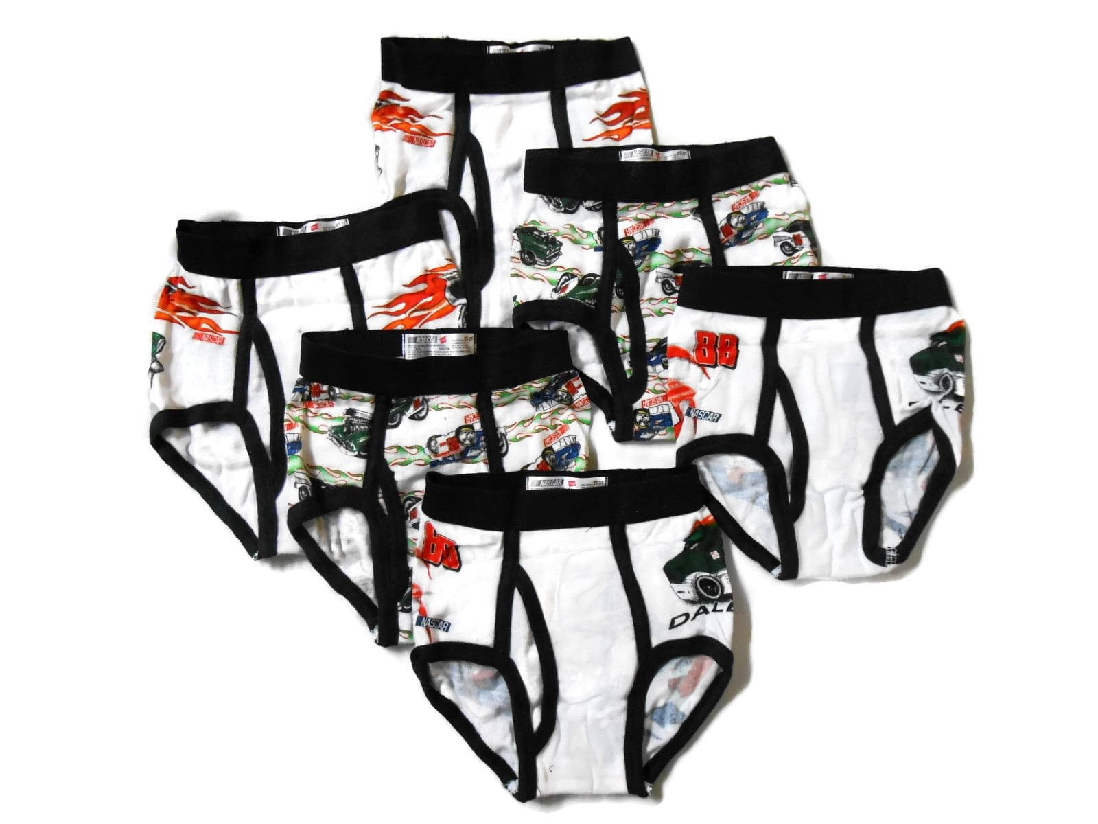 Hanes NASCAR Boys Briefs- 6 pack- Sizes 2T/3T, 4T, 8 - Walmart.com