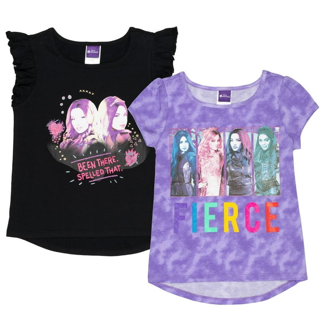 Disney Descendants Mal Evie Audrey Little Girls 2 Pack T-Shirts Little ...