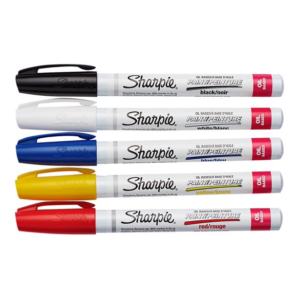 Sharpie Paint - Marker - permanent - black, red, blue, yellow, white ...