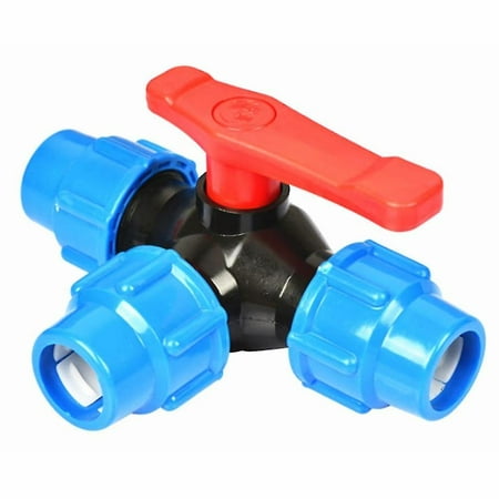 Three-way T-type pipe valve joint 1pcs-63mm, blue | Walmart Canada