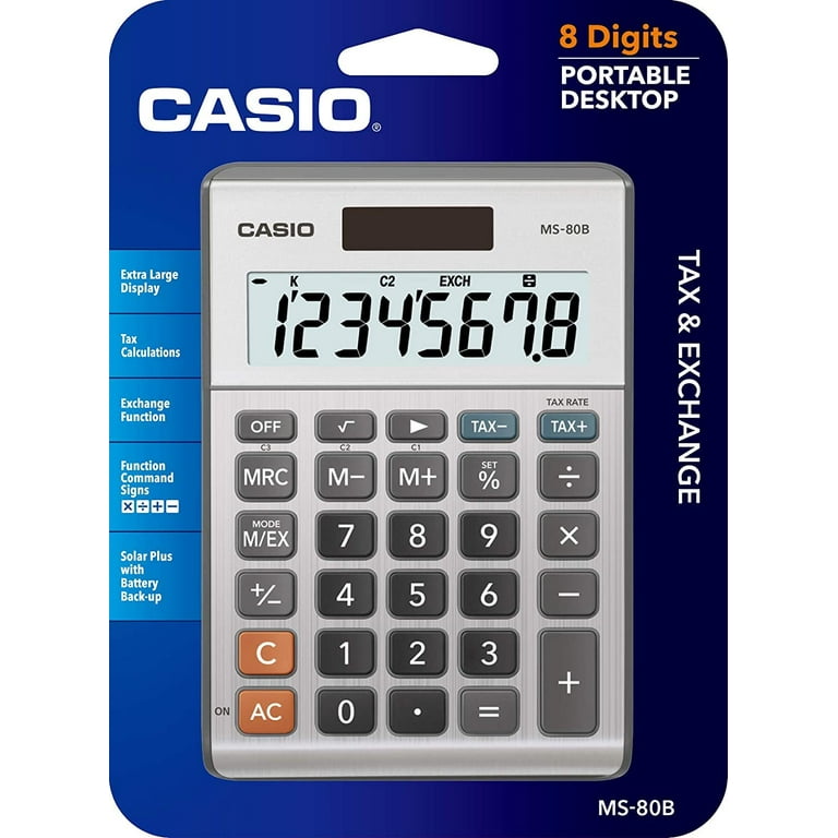 Casio MS-80B Standard Function Desktop Calculator,Black Mm, 40% OFF