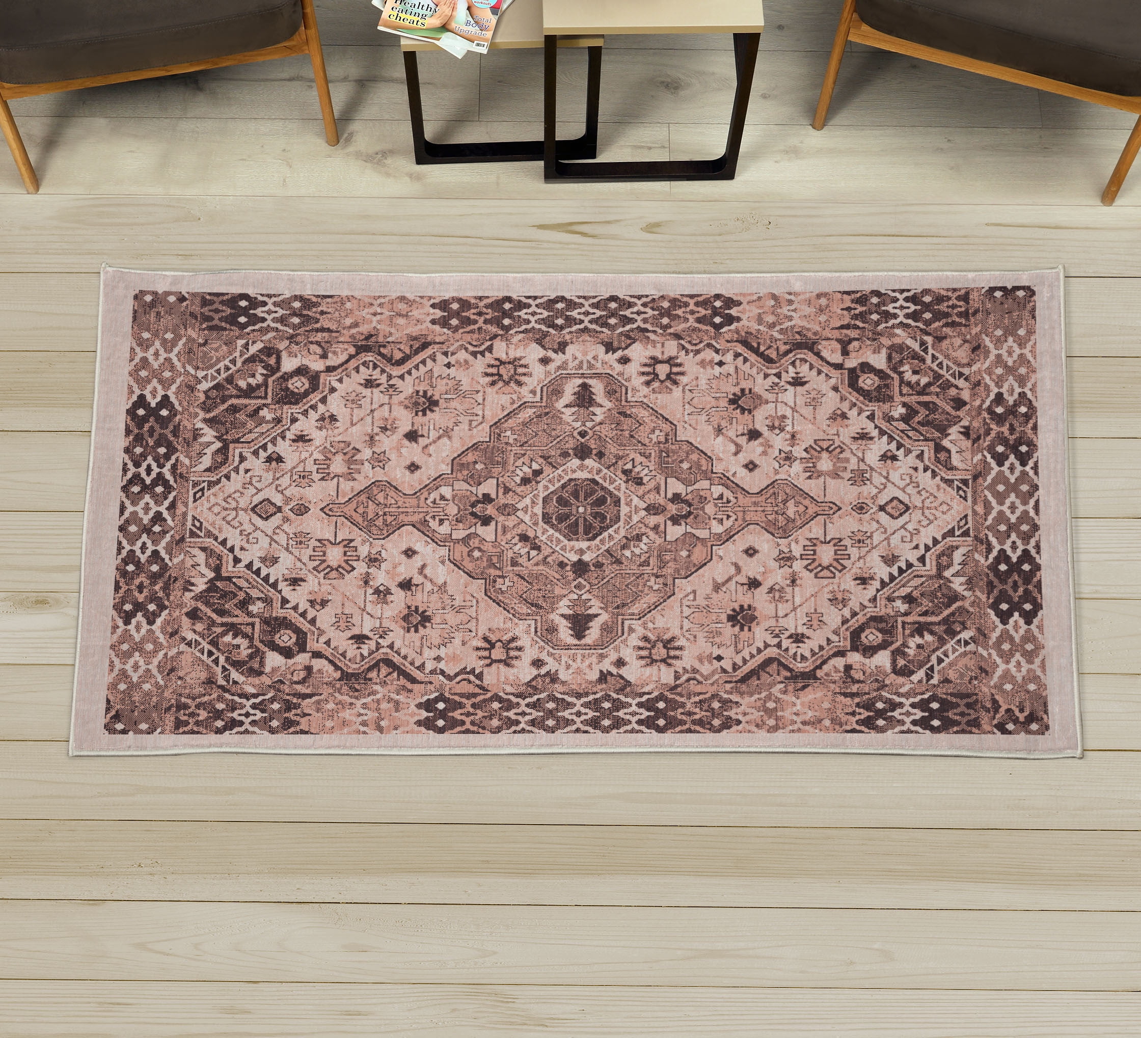 Ethnic Decorative Rug, Geometric Abstract Shapes from Past Art of ...