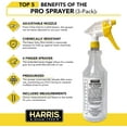 Harris Professional Spray Bottle 32oz 3-Pack, All-Purpose with Clear ...