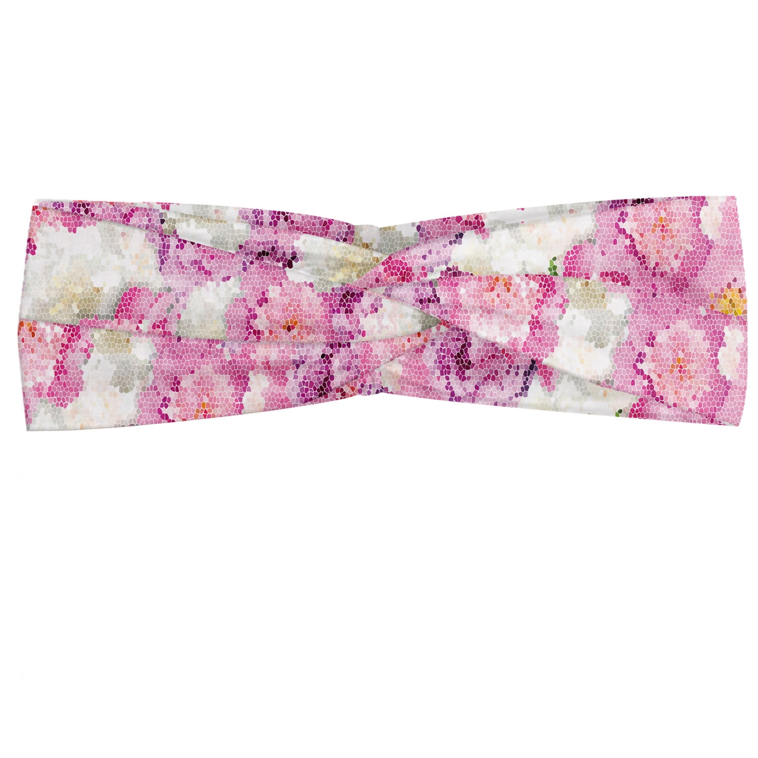 Nature Headband, Spring Themed Mosaic Texture Peony Flowers Floral Soft ...