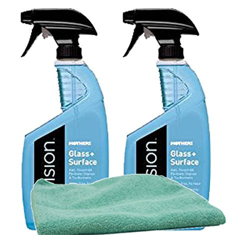 Mothers Revision Glass & Surface Cleaner (24 oz) Bundle with Microfiber ...
