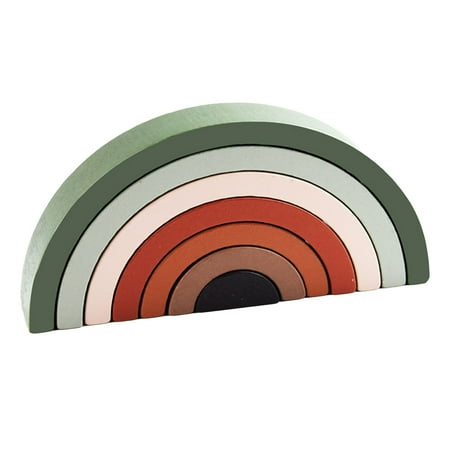 Arch Wooden Stacking Toy, Safe Water Based Paint Colorful Educational ...