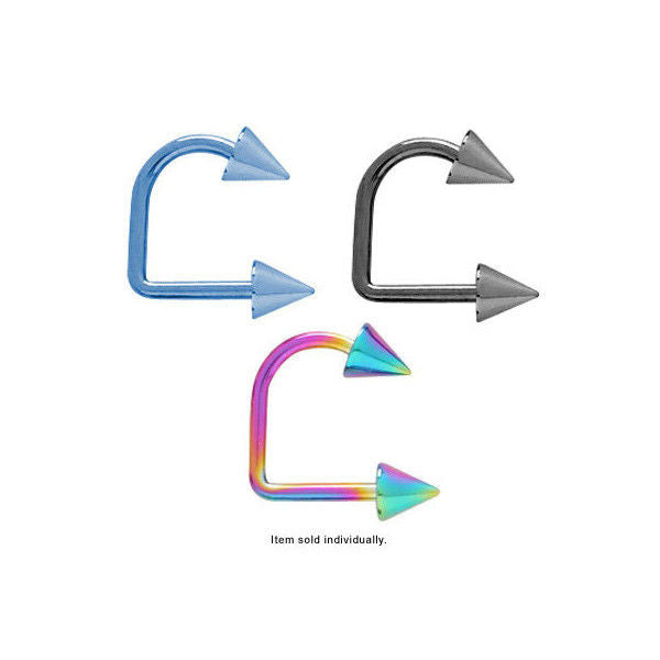 Anodized Titanium Lippy Loop 14G Labret with Spike Beads - 3 Colors ...