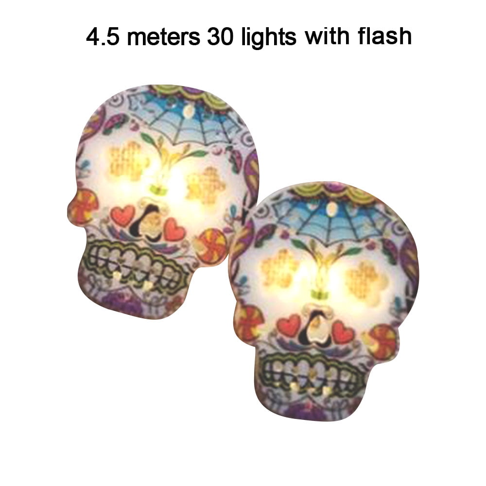 Halloween Skull String Lights LED Lantern Outdoor Fairy Lights Barbecue ...