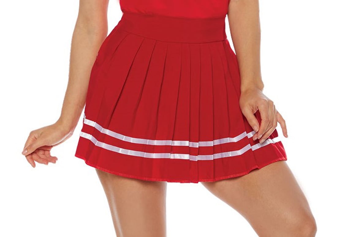 Red Cheer Womens Adult Sporty Cheerleader Costume Skirt M