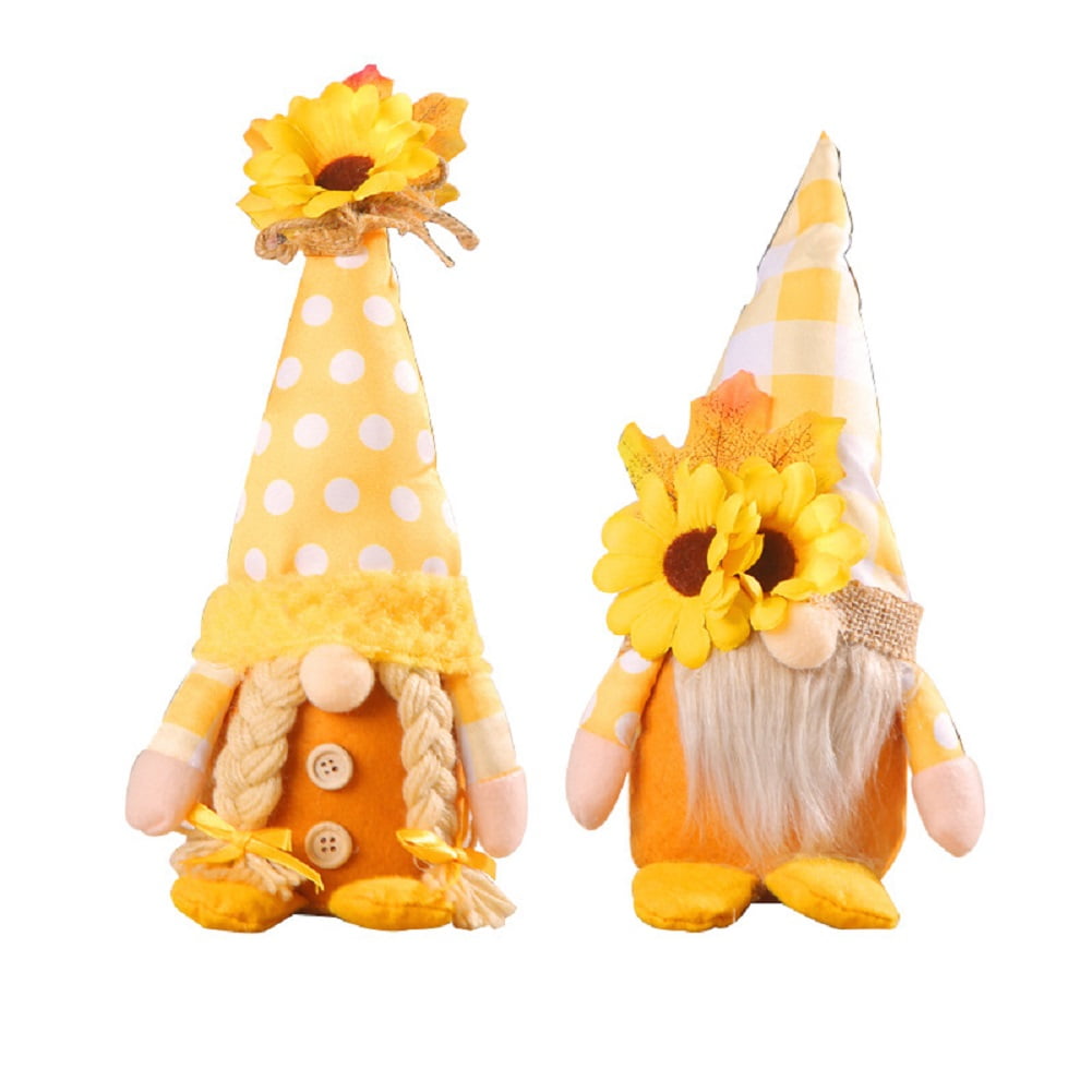 CSCHome Sunflower Faceless Gnome Doll Tabletop Window Display Lovely ...