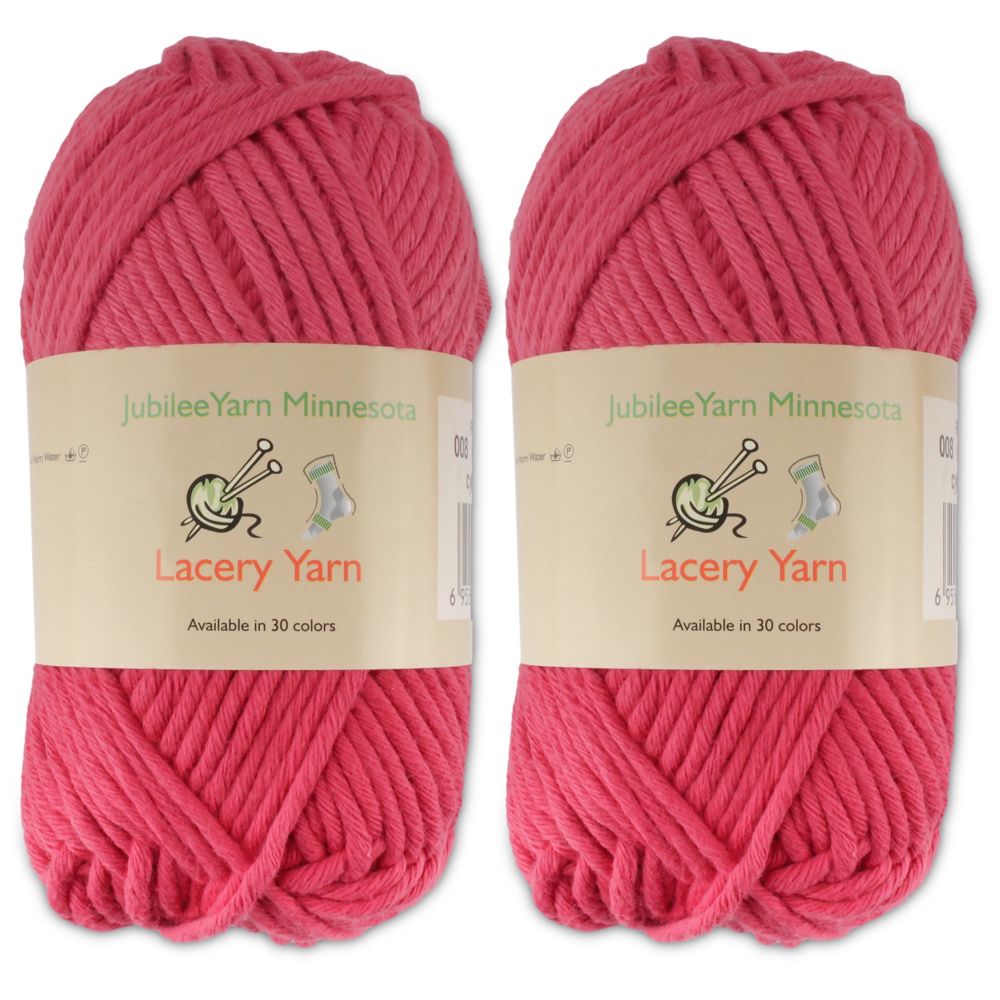Bulky Weight Lacery Yarn 100g - 2 Skeins - 100% Cotton - Rosy Blush ...