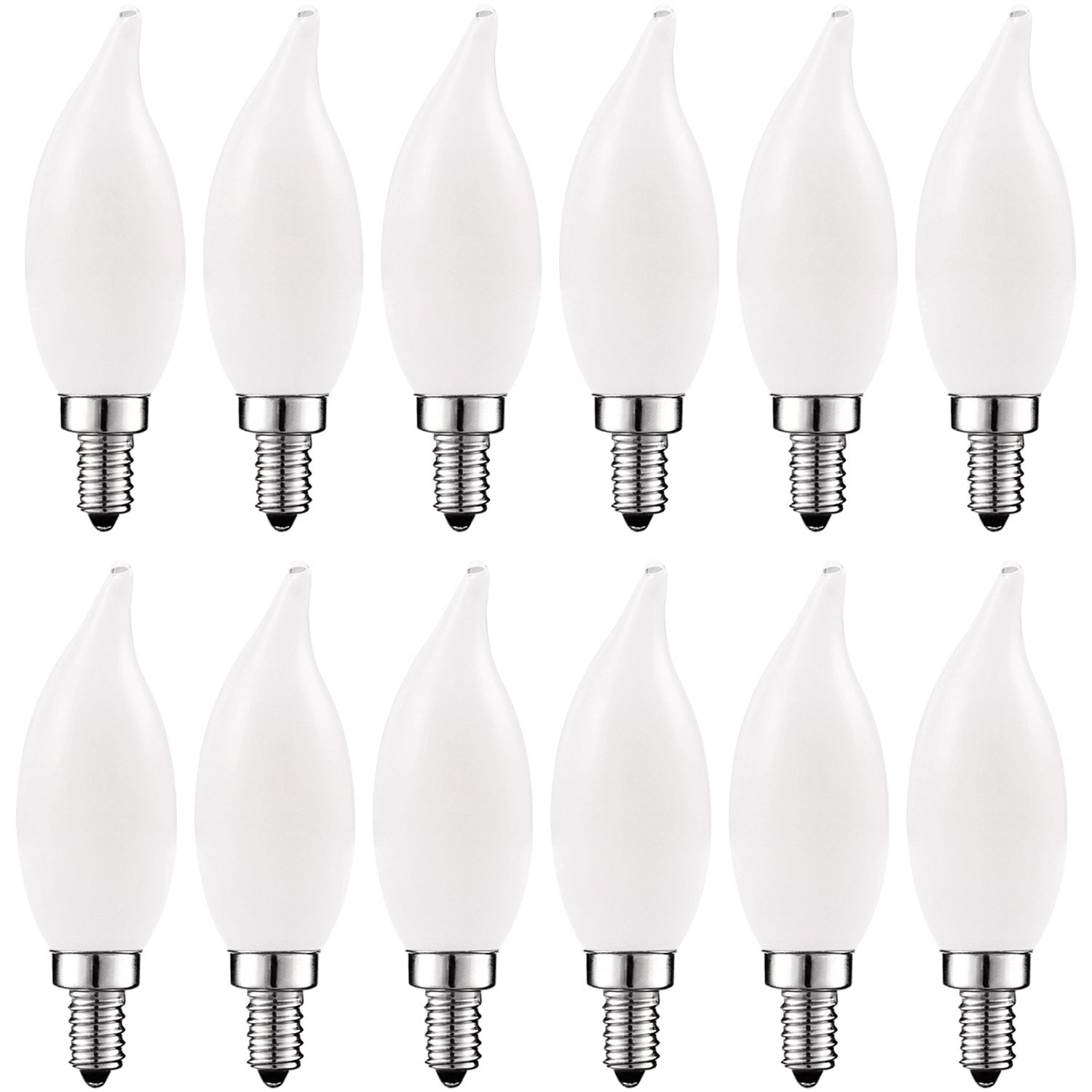 Luxrite E12 LED Chandelier Frosted Light Bulbs, Dimmable, 40 Watt ...