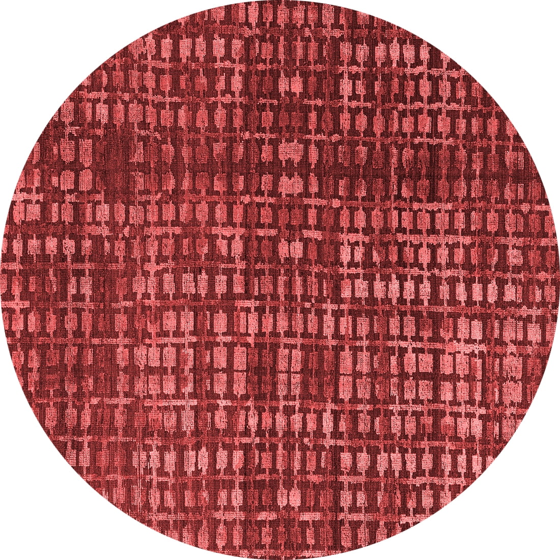 Ahgly Company Indoor Round Abstract Red Modern Area Rugs, 6' Round ...