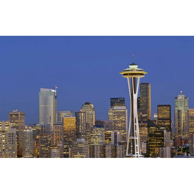 Seattle Skyline poster Metal Print 12x16 Large Print on Metal 12x16 ...