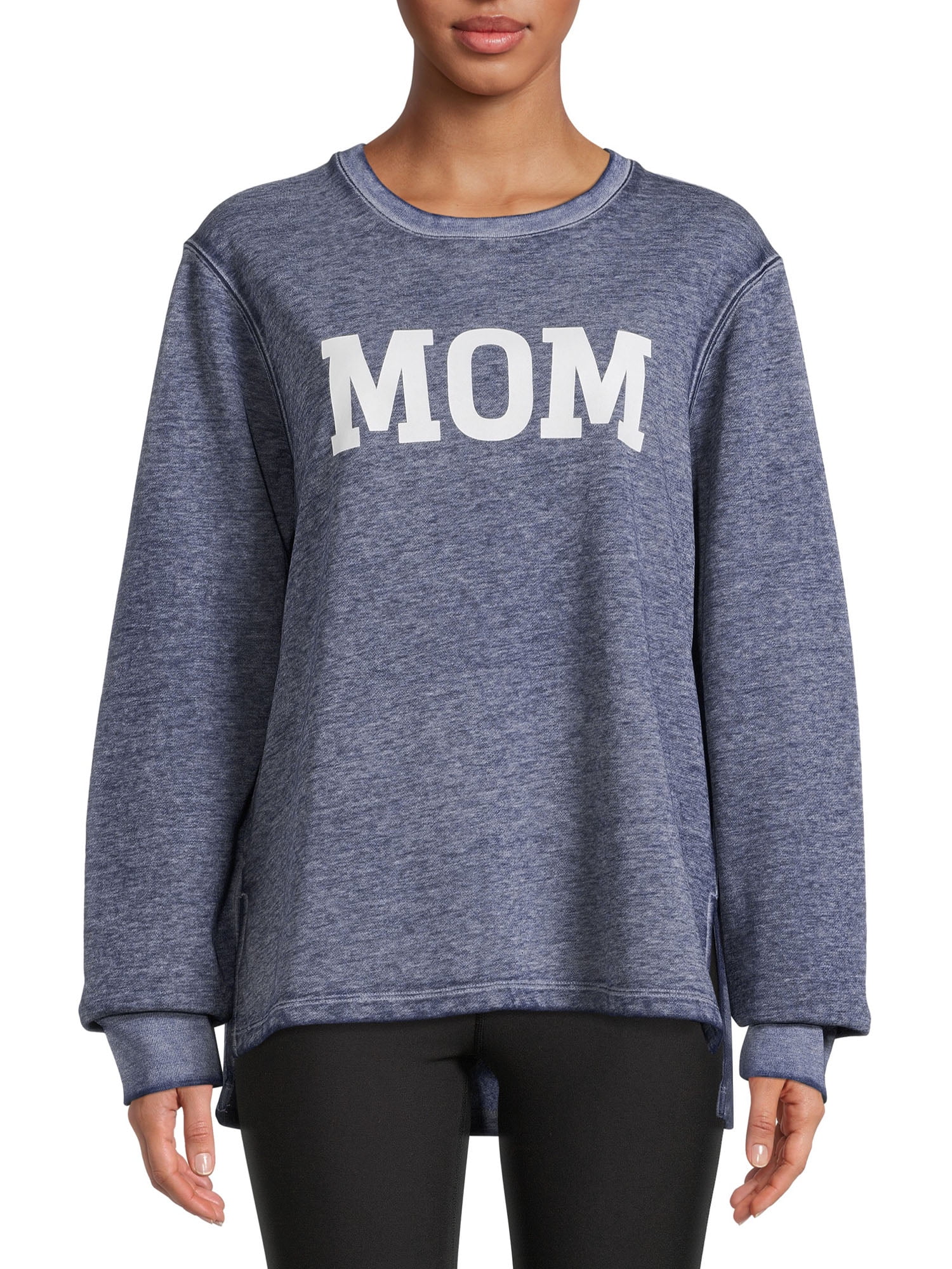 Positivitees Women's Burnout Graphic Fleece Sweatshirt - Walmart.com