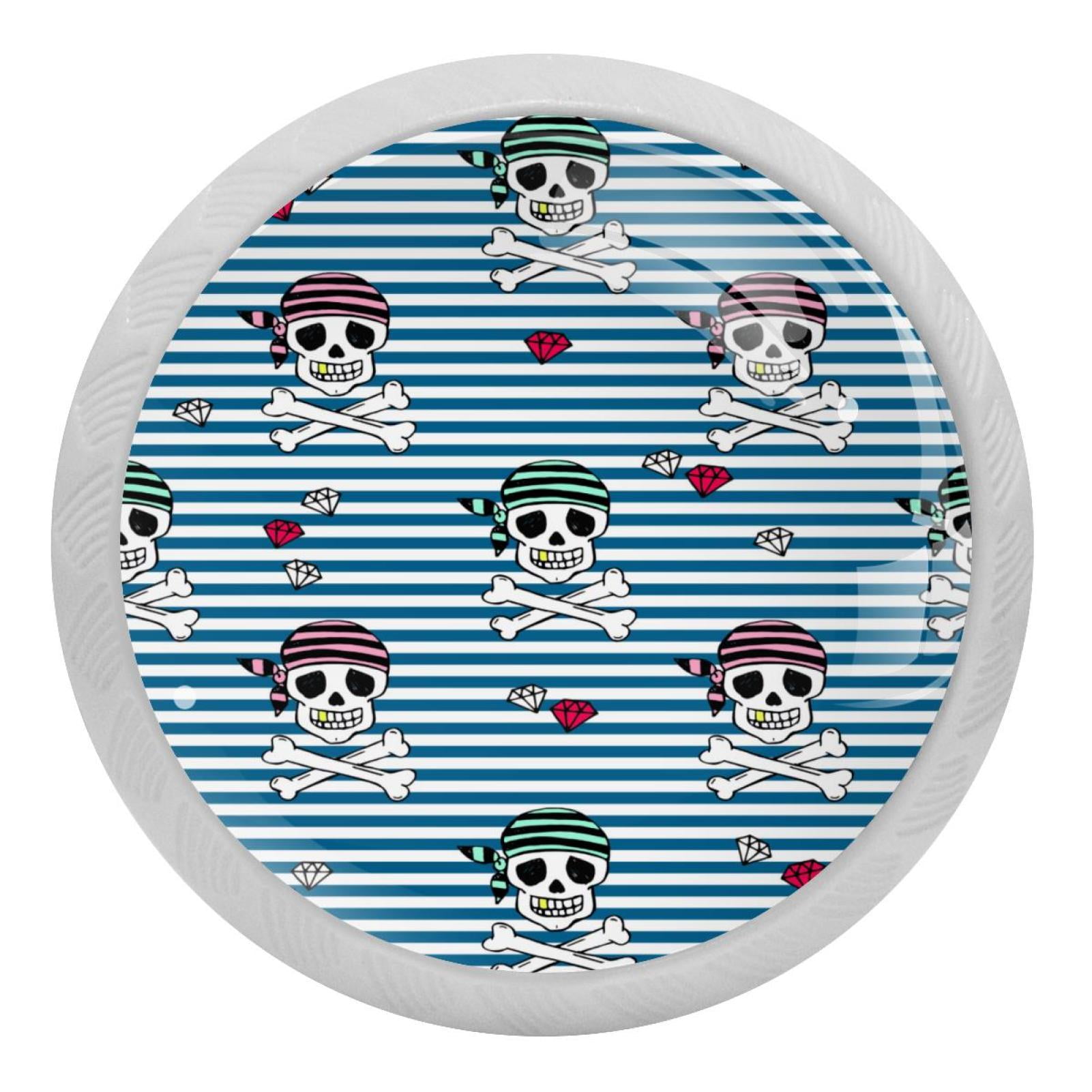 4PCS Round Skull Cabinet Fluorescence Knob Glowing in the Dark ...