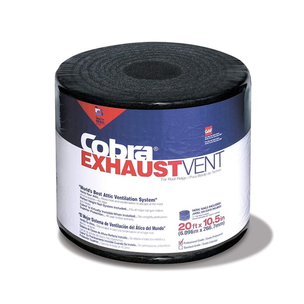 GAF Materials 2005 Cobra Shingle Over Coil Ridge Vent, 10-1/2 in W X 20 ...