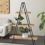 DecMode 3-Tier Shelving Unit - Black Metal Triangle Frame - Walmart.com