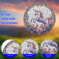 Acrylic Round Hanging Ornament Unicorn Floral Stained Glass Design 1 ...
