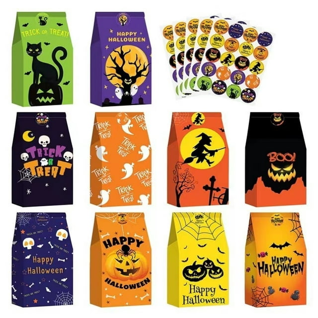 24PCS Halloween Trick or Treat Candy Bags, Halloween Goodie Bags ...