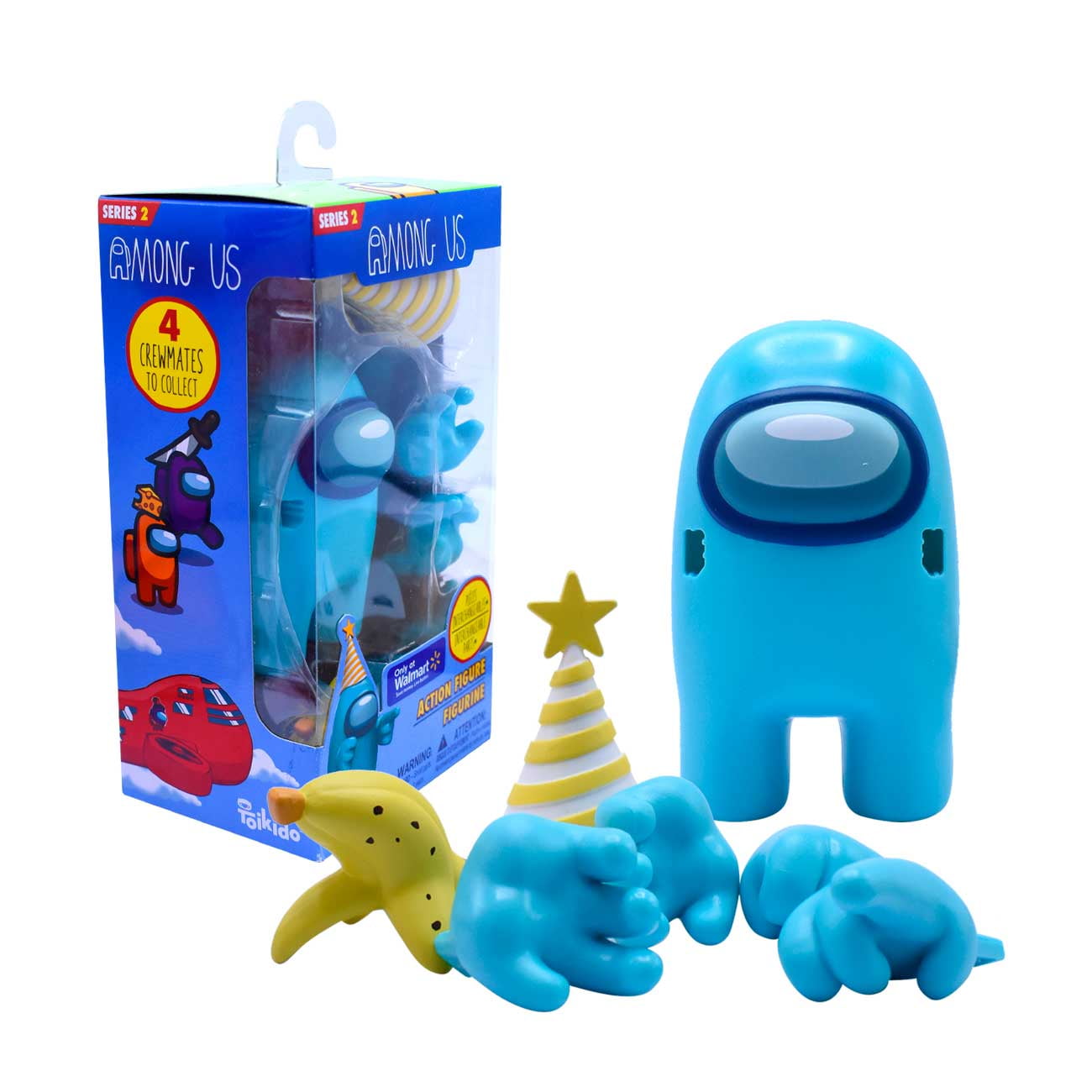 Among Us Crewmate (Aquamarine) 4-inch Action Figure with 4 Interchangeable Hands and 2 Hats by ...