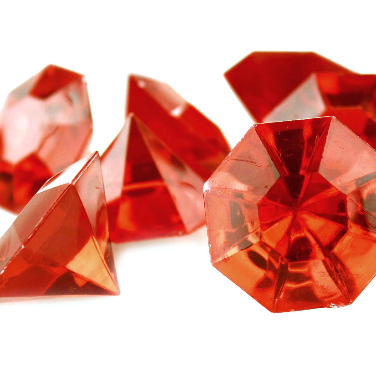 Carat Acrylic Diamond Table Scatter, 1-3/8-inch, 50-Piece, Red ...