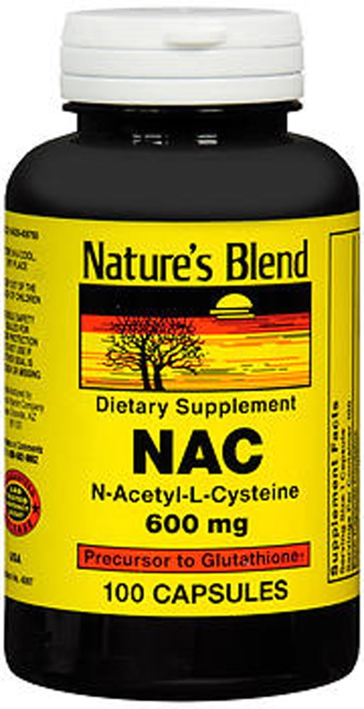 Nature's Blend NAC (N-Acetyl-L-Cysteine) Capsules, 600 mg, 100 Count ...