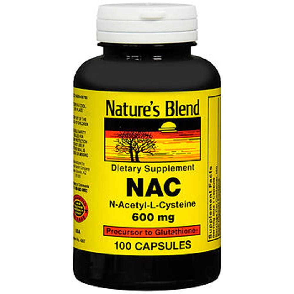 Nature's Blend NAC (N-Acetyl-L-Cysteine) Capsules, 600 mg, 100 Count ...