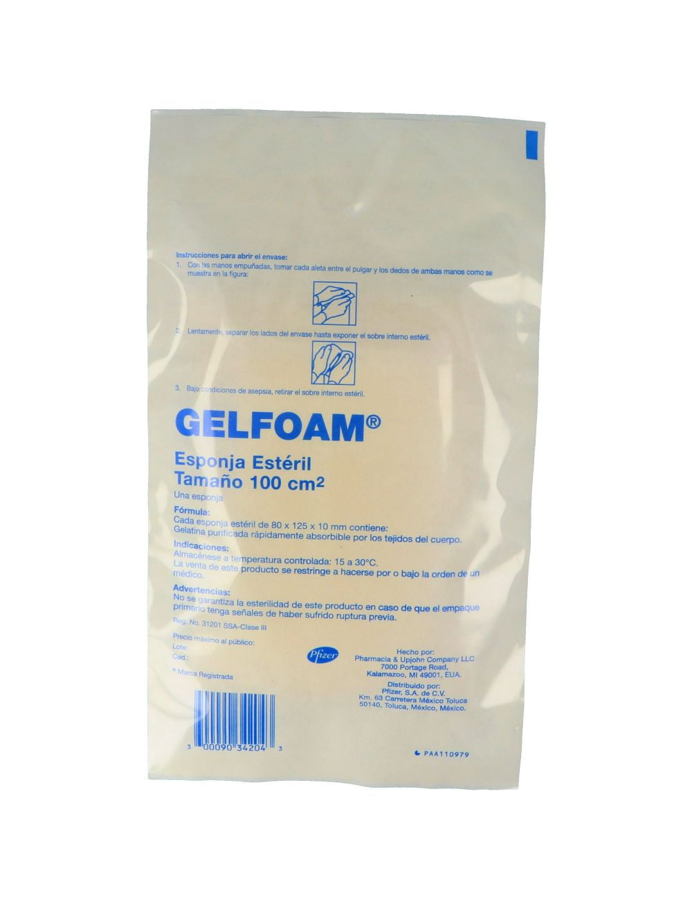Pfizer Gelfoam N100 Esponja C1, Pack Of 1 Pfizer Gelfoam Pfizer Gelfoam ...