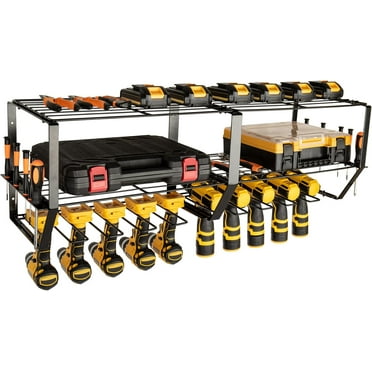 Tool Storage Rack with 6 Assorted Hooks and Large Mesh Basket for ...