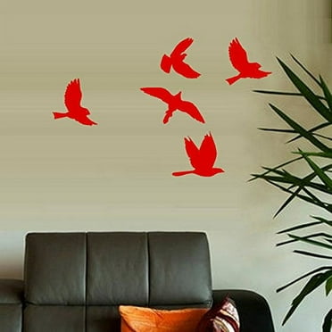 Birds Wall Decals Cardinal Vinyl Sticker Winter Christmas Wall Decor ...