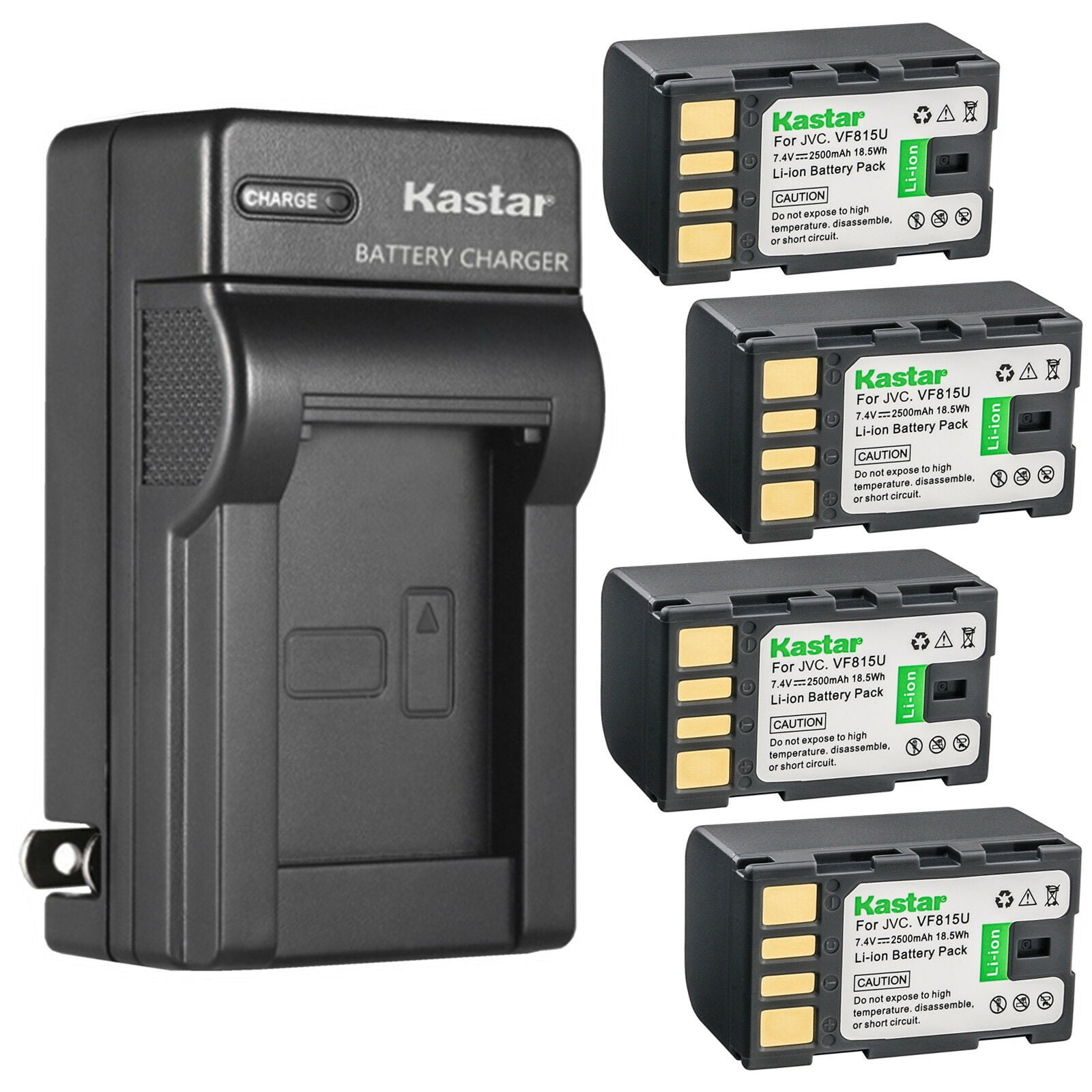 Kastar 4-Pack Battery and AC Wall Charger Replacement for JVC GC-PX1 GC ...