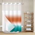 No Hook Fabric Shower Curtain with Snap in Liner, Burnt Orange ...