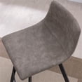 Bowery Hill 29.5" Metal/Faux Leather Bar Stool in Black/Gray (Set of 2 ...
