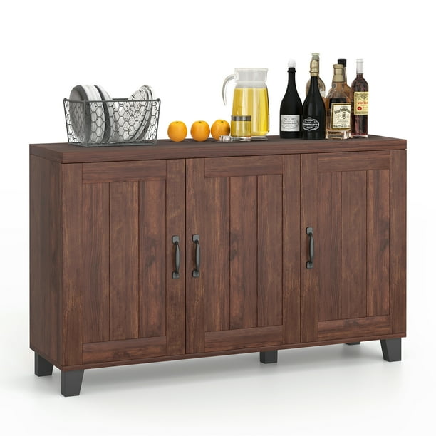 Costway 3-Door Buffet Sideboard Storage Credenza Cabinet Console ...