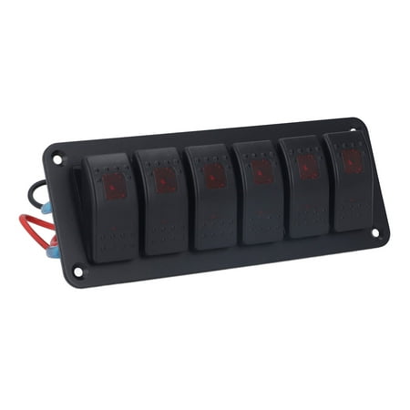 6 Gang Switch Panel, Waterproof On Off Switch Panel Backlit Protection ...