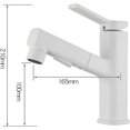Bathroom Sink Faucet with Pull Out Sprayer White Hot and Cold Pull Down ...