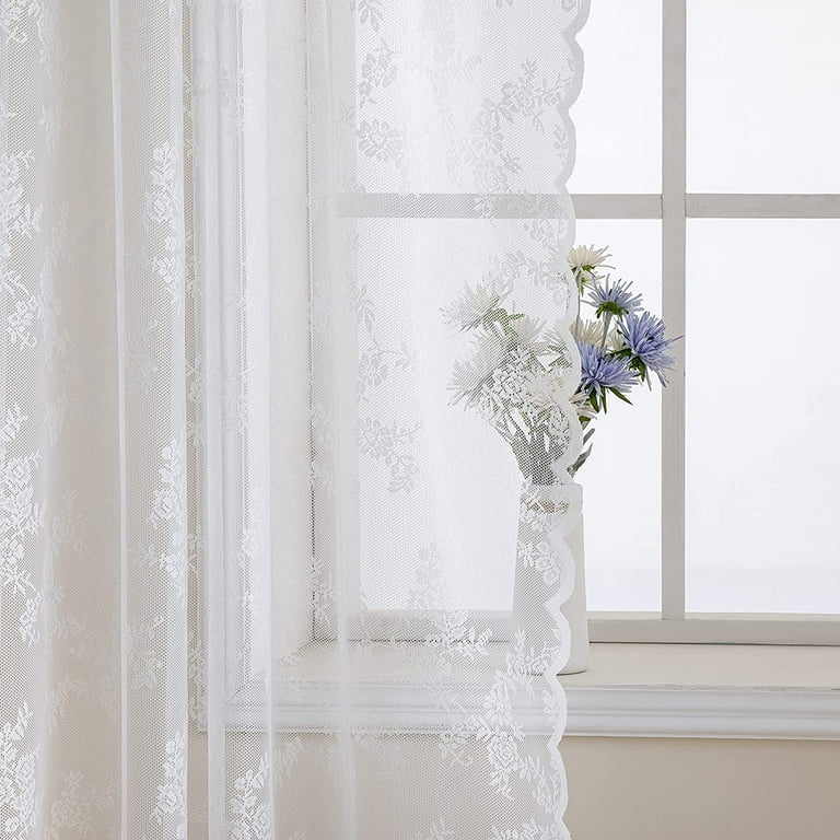 White Lace Bedroom Curtains