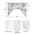 Blue Brown Spring Floral Kitchen Swag Valance for Window, Rod Pocket ...