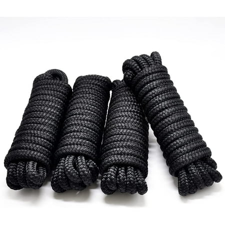 IYEFENG Dock Lines Boat Ropes for Docking 4 Pack 1/2''X15ft Double ...