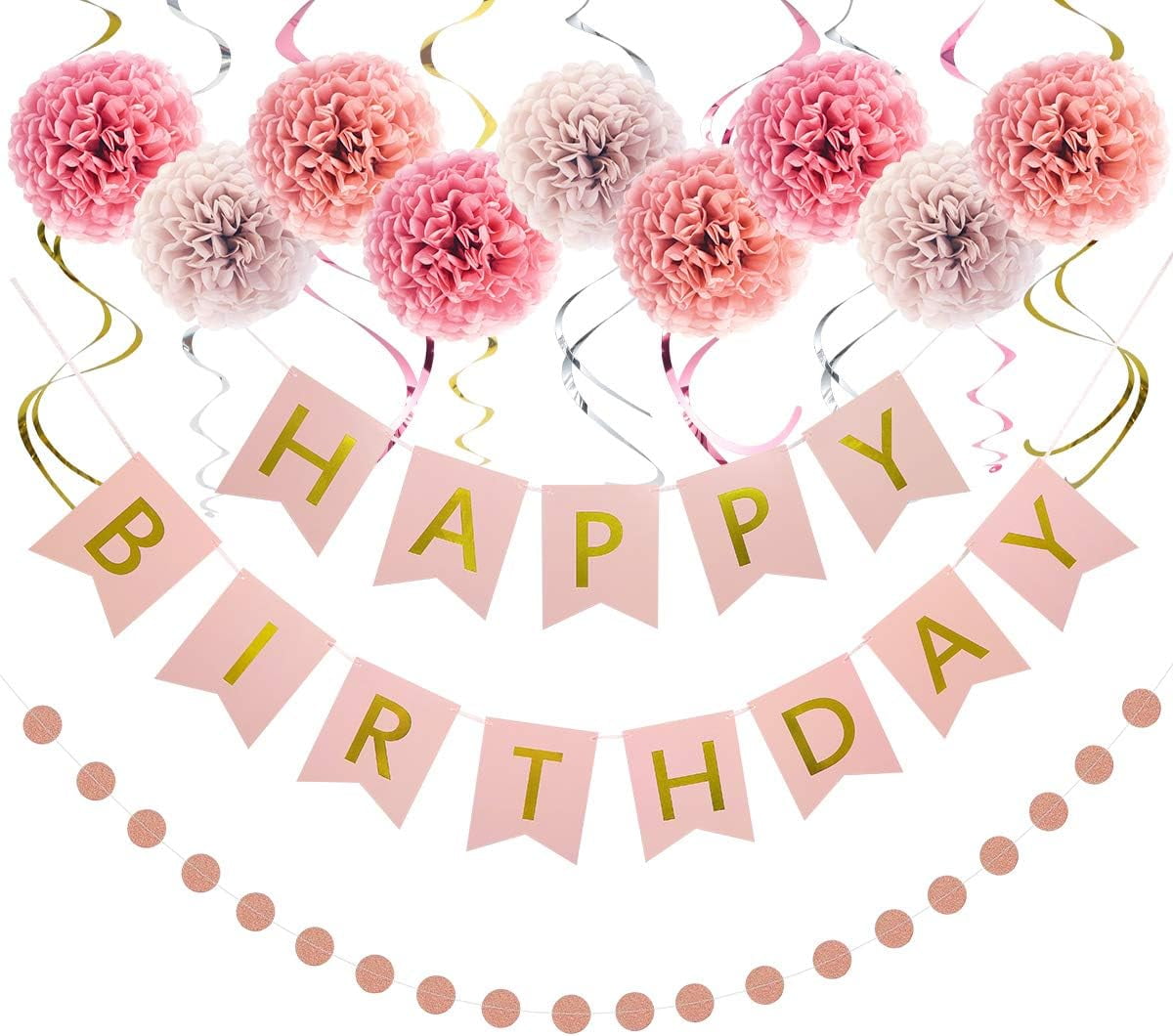 Banderines de papel ecológicos para cumpleaños, banderines de feliz ...