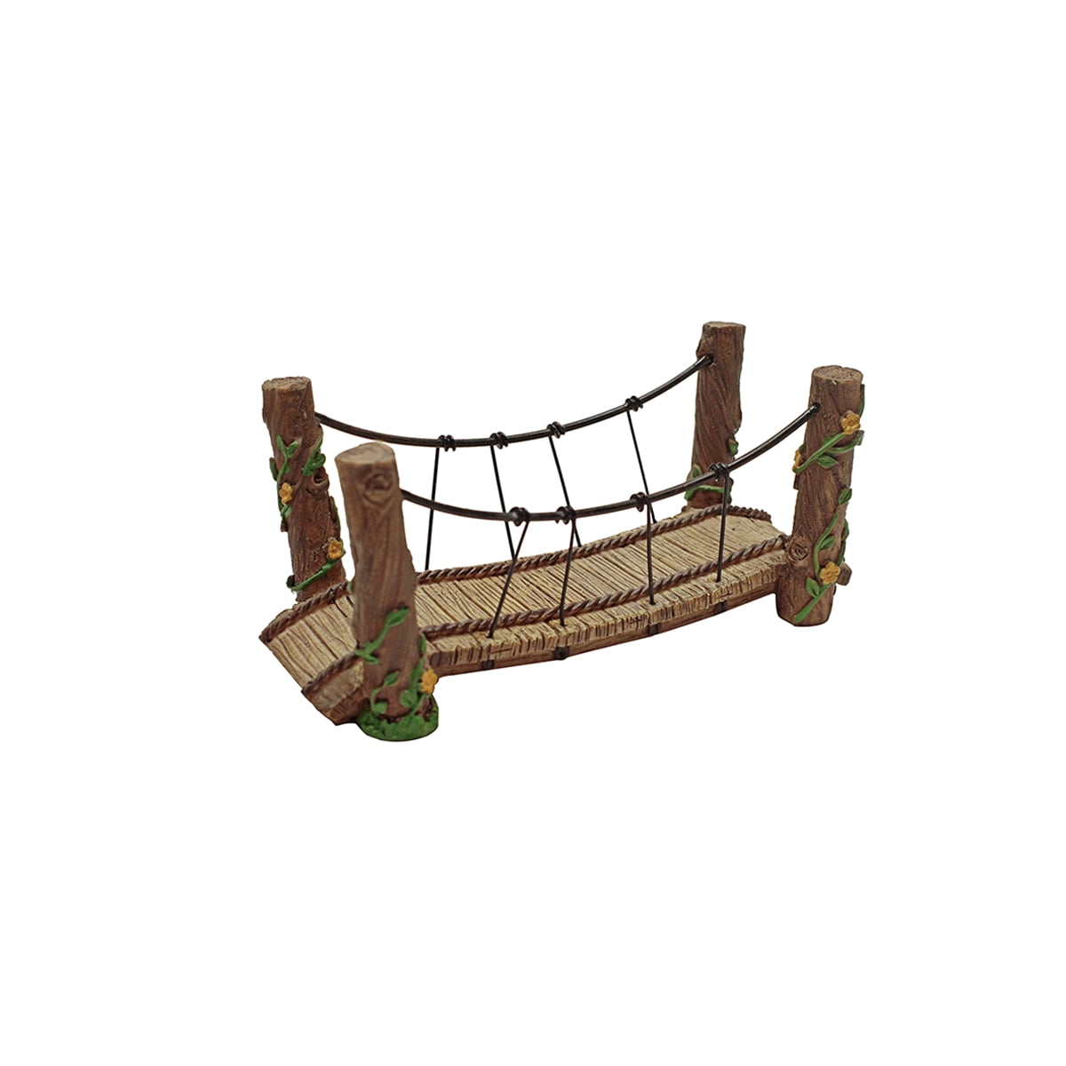 Arch Wooden Rope Bridge Outdoor Fairy Garden Ornament Miniature ...