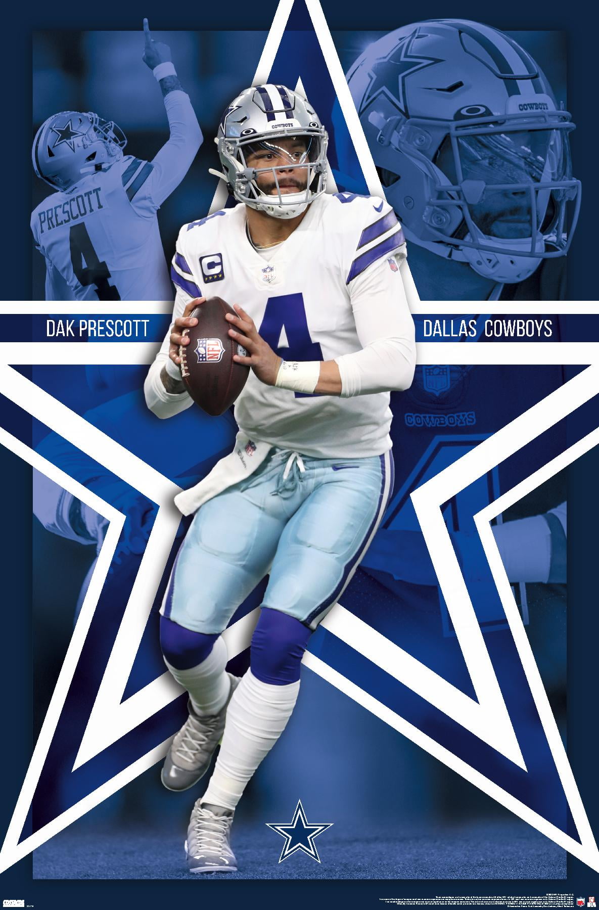 NFL Dallas Cowboys - Dak Prescott 22 Wall Poster, 22.375" x 34 ...