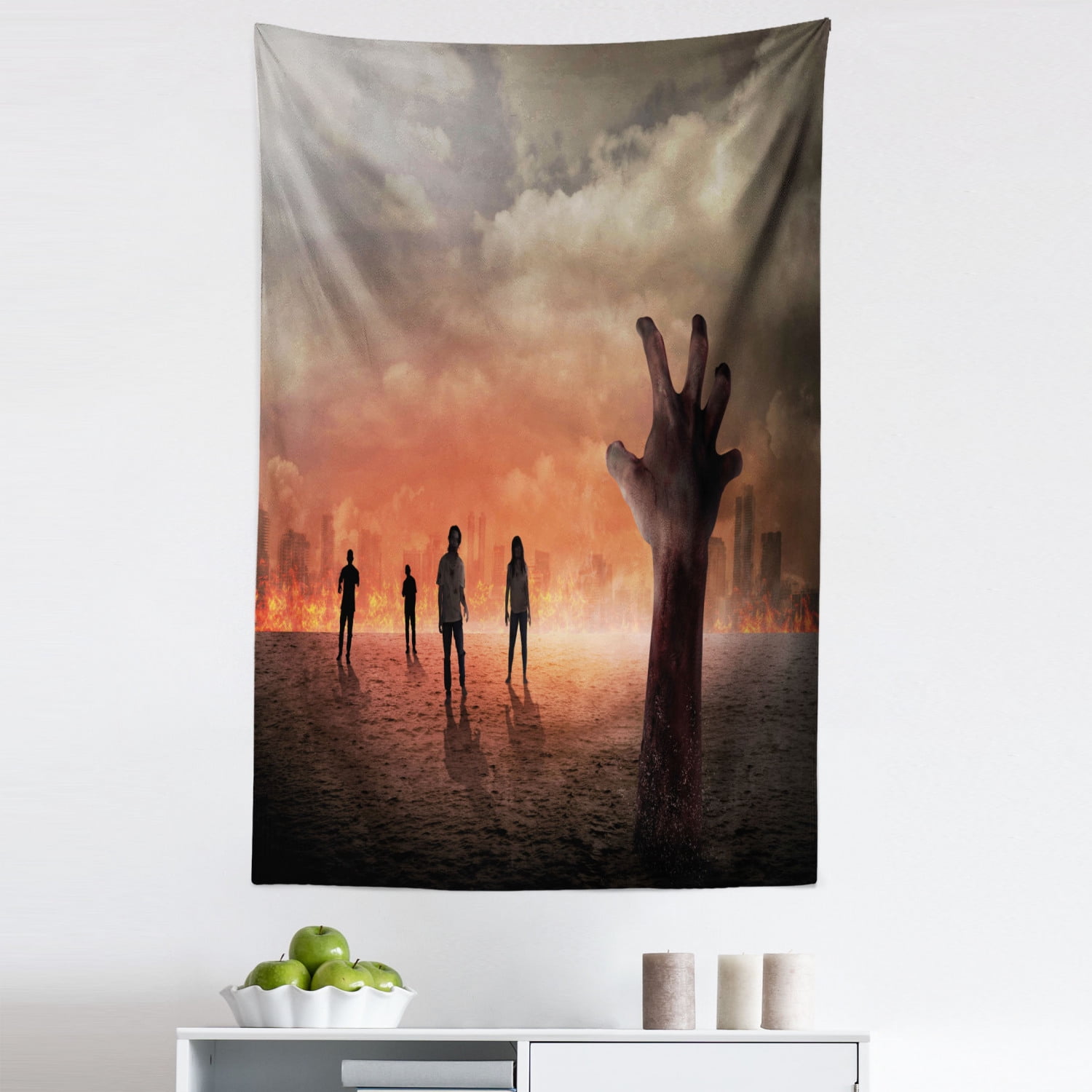 Zombie Tapestry, Hand Comes out of Surface to People Death in Town ...