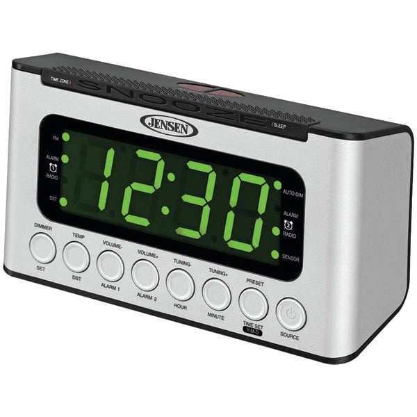 JENSEN(R) JCR-231 Digital AM/FM Dual Alarm Clock Radio with Wave Sensor ...